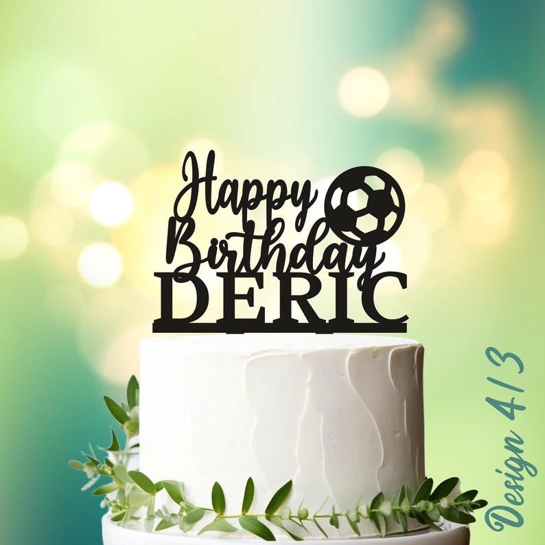 Soccer Birthday Cake Topper, Football Cake Topper, Sports Cake Topper ...