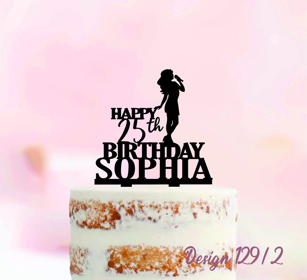 Singer Birthday Cake Topper, Karaoke Birthday Topper, Music Birthday ...