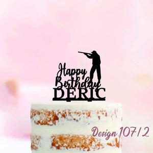Hunter Birthday Cake Topper, Rifle Cake Topper, Hunting Decorations ...