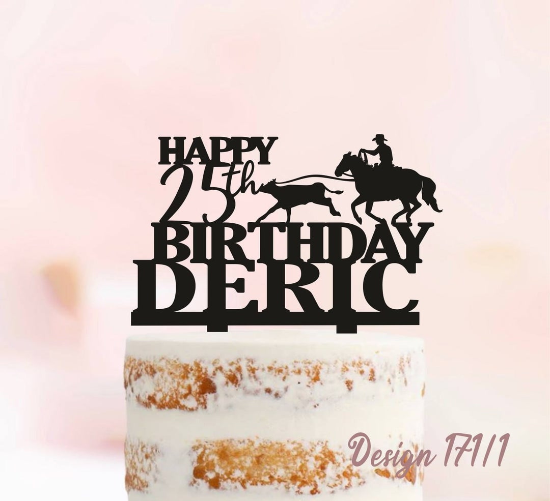 Calf Roping Birthday Cake Topper, Rodeo Cake Topper, Party Decor, Farm ...