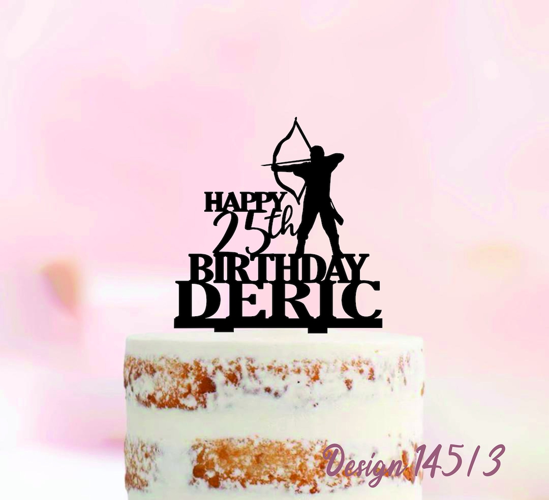 Archer Archery Bow Hunting Fishing Happy Birthday Cake Topper, Bow ...