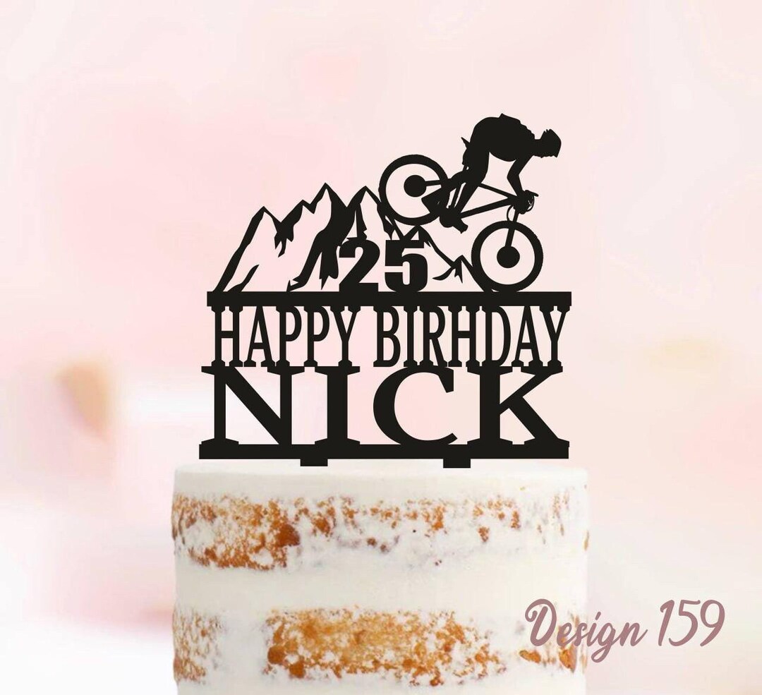 Mountain Biking Birthday Cake Topper, Bike Cake Topper, MTB Rider Cake ...