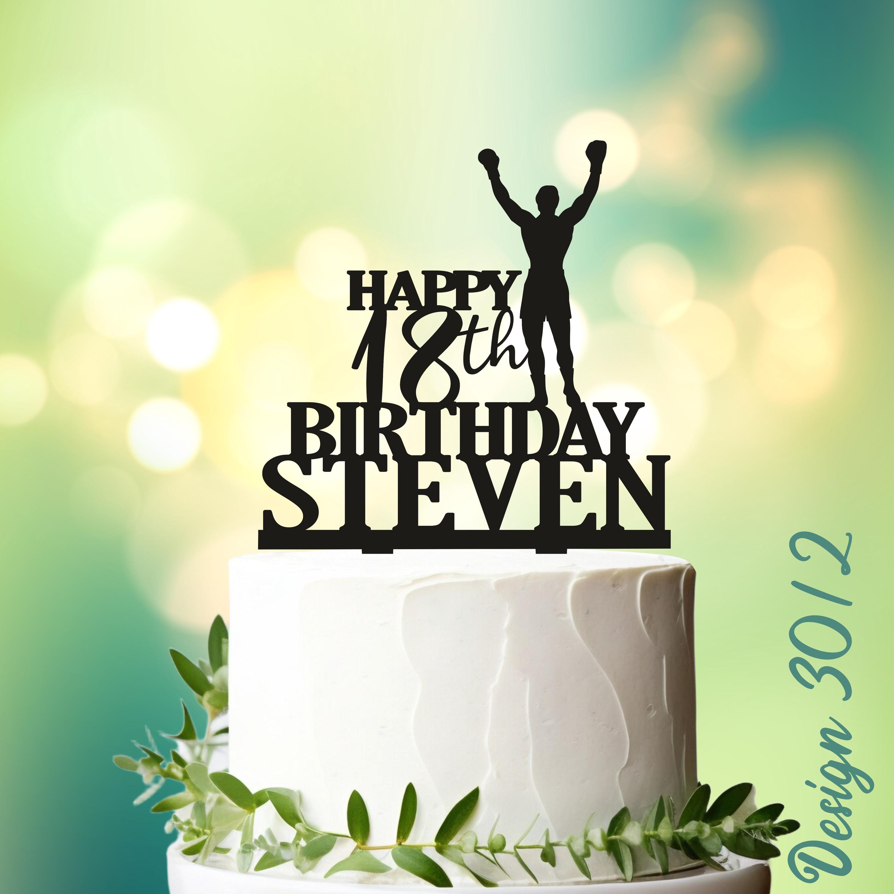 Boxing Birthday Cake Topper, Male Boxer Cake Topper, Boxer Decor, Male ...