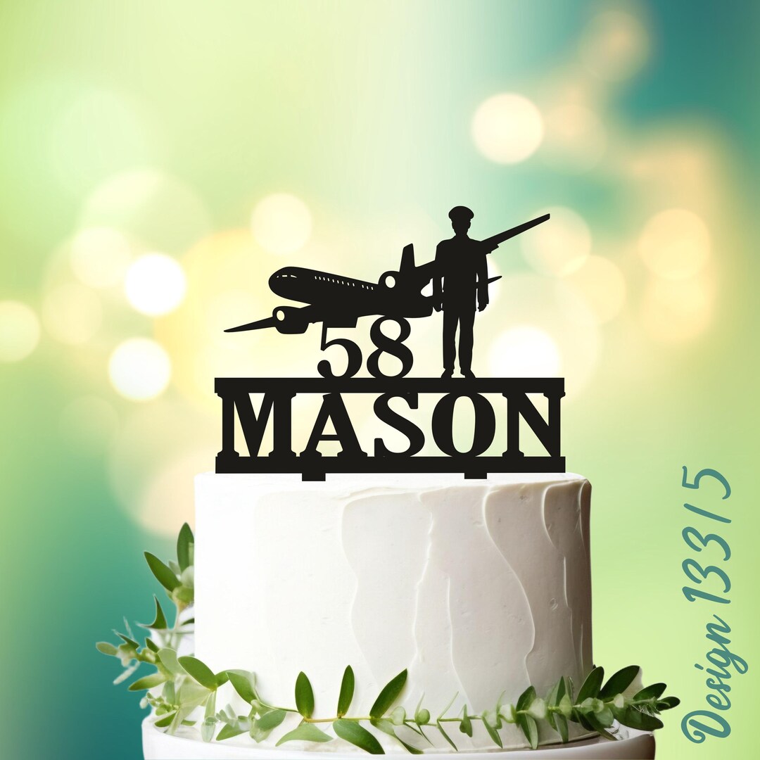 Airplane Cake Topper, Travel Cake Topper, Aviation Cake Topper, Pilot ...