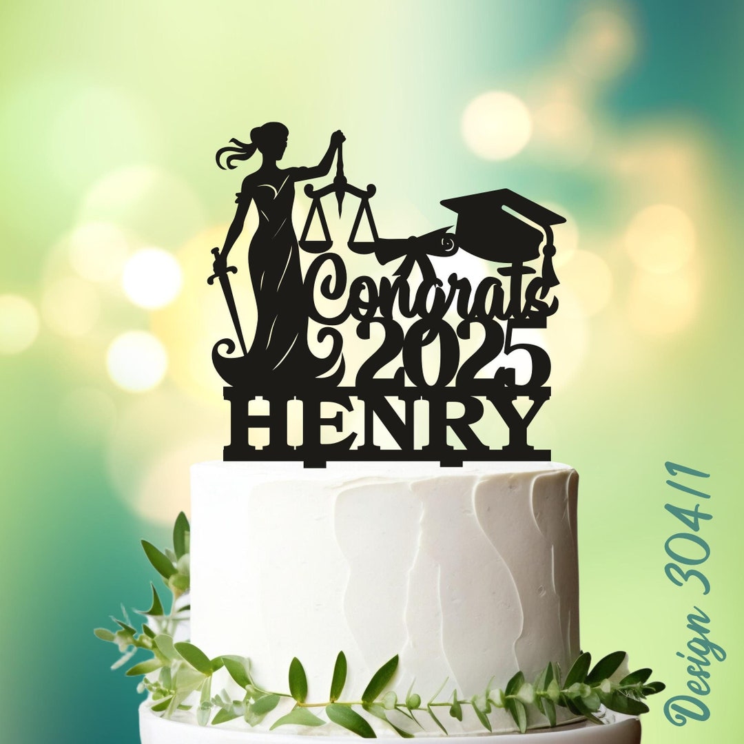 Law School Graduation Topper, Lawyer Cake Topper, Judge Cake Topper ...
