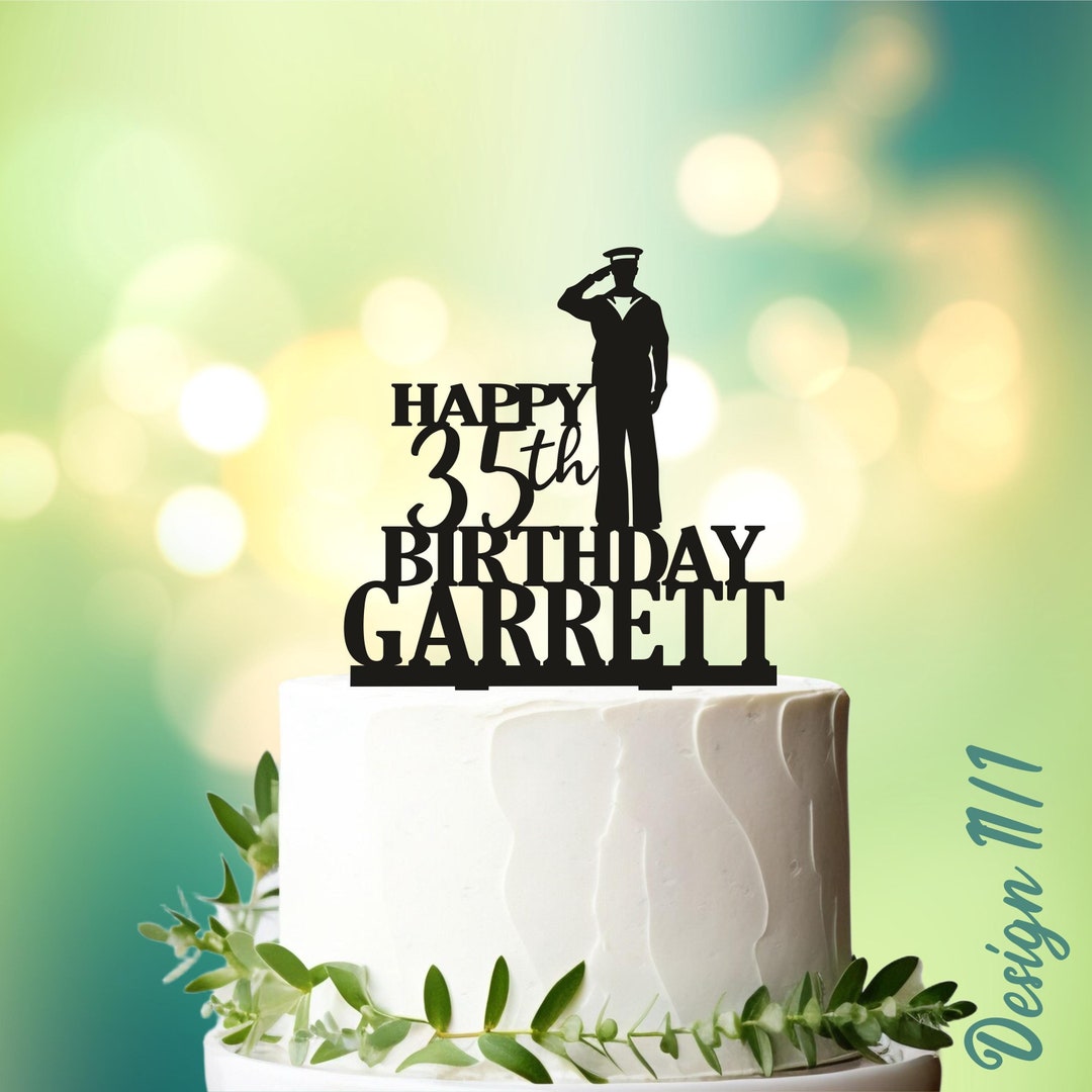 Navy Sailor Cake Topper, Birthday Cake Topper, Navy Wedding Topper ...