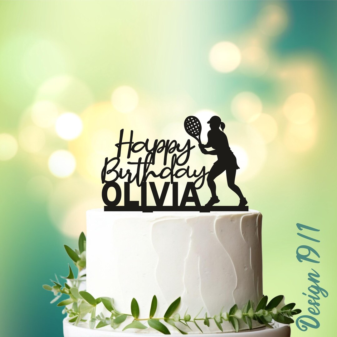 Tennis Birthday Cake Topper, Tennis Cake Topper, Tennis Player Cake ...