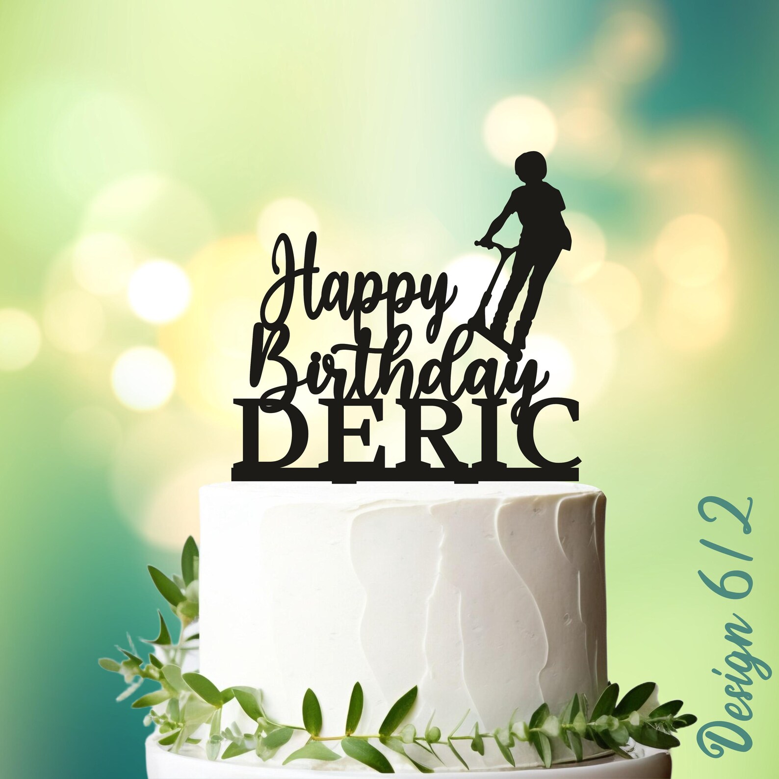 Scooter Cake Topper, Push Scooter Birthday Cake Topper, Scooter ...