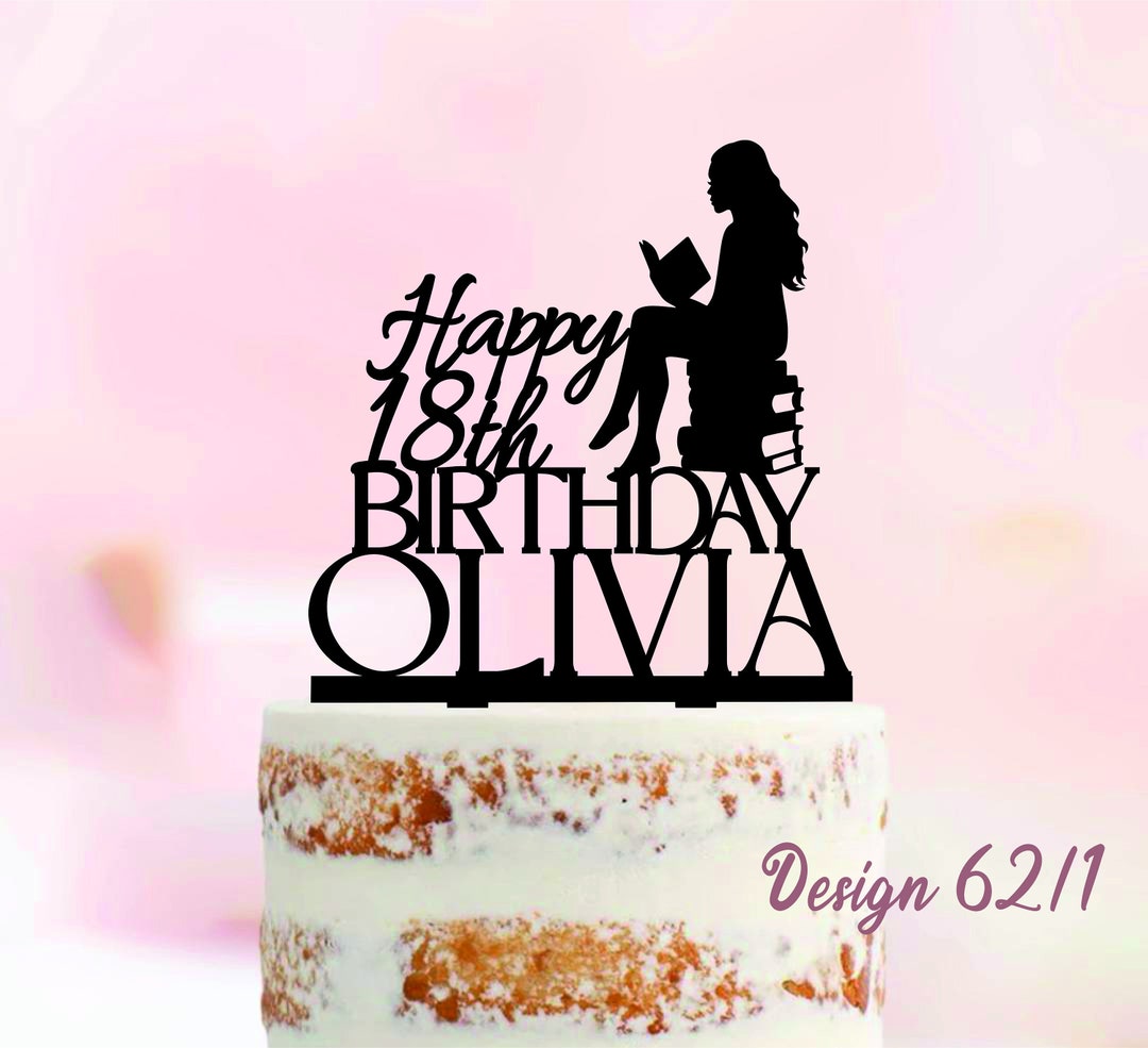 Reading Cake Topper, Book Cake Topper, Book Worm, Reading Book Cake ...