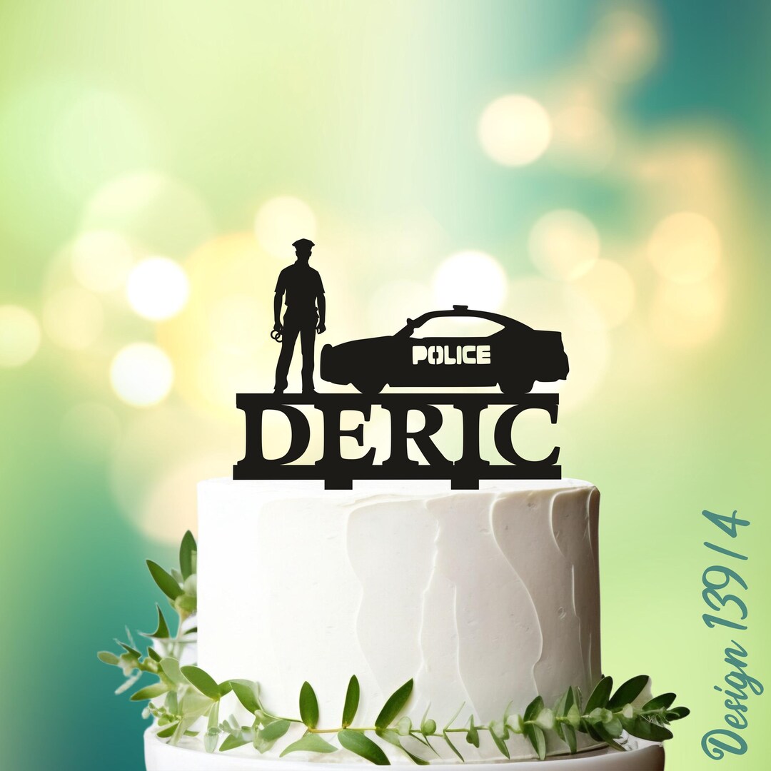 Police Birthday Cake Topper, Policeman Topper, Cops Party Decoration ...