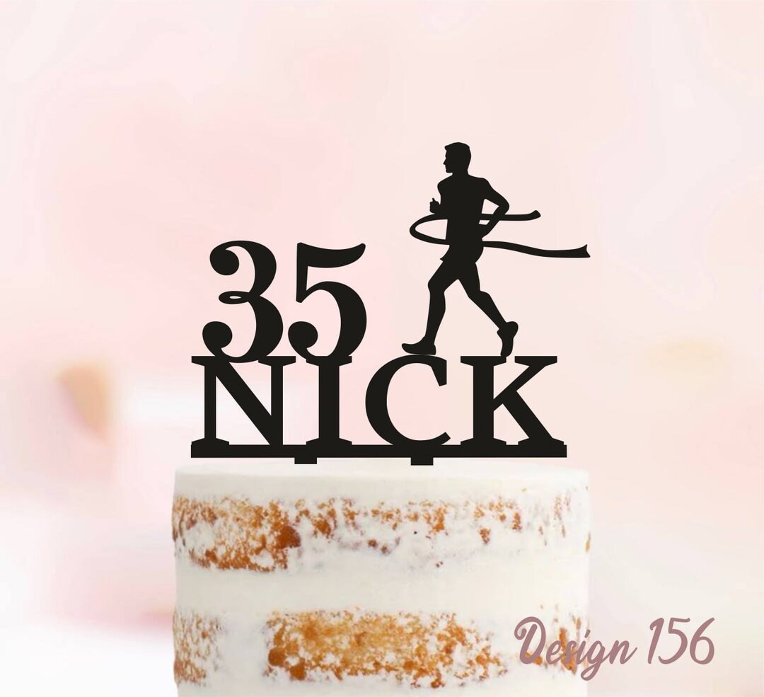 Runner Cake Topper Birthday, Male Runner Birthday Cake Topper, Custom ...