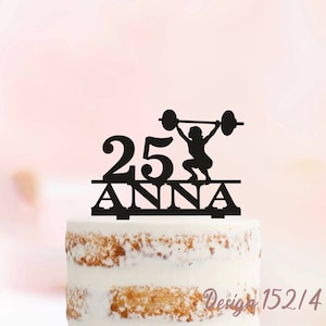 Female Bodybuilding Cake Topper, Female Fitness Cake Topper, Strong ...