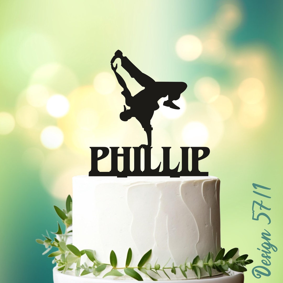 Breakdancer Birthday Cake Topper, Hip Hop Cake Topper, Dancing Cake ...
