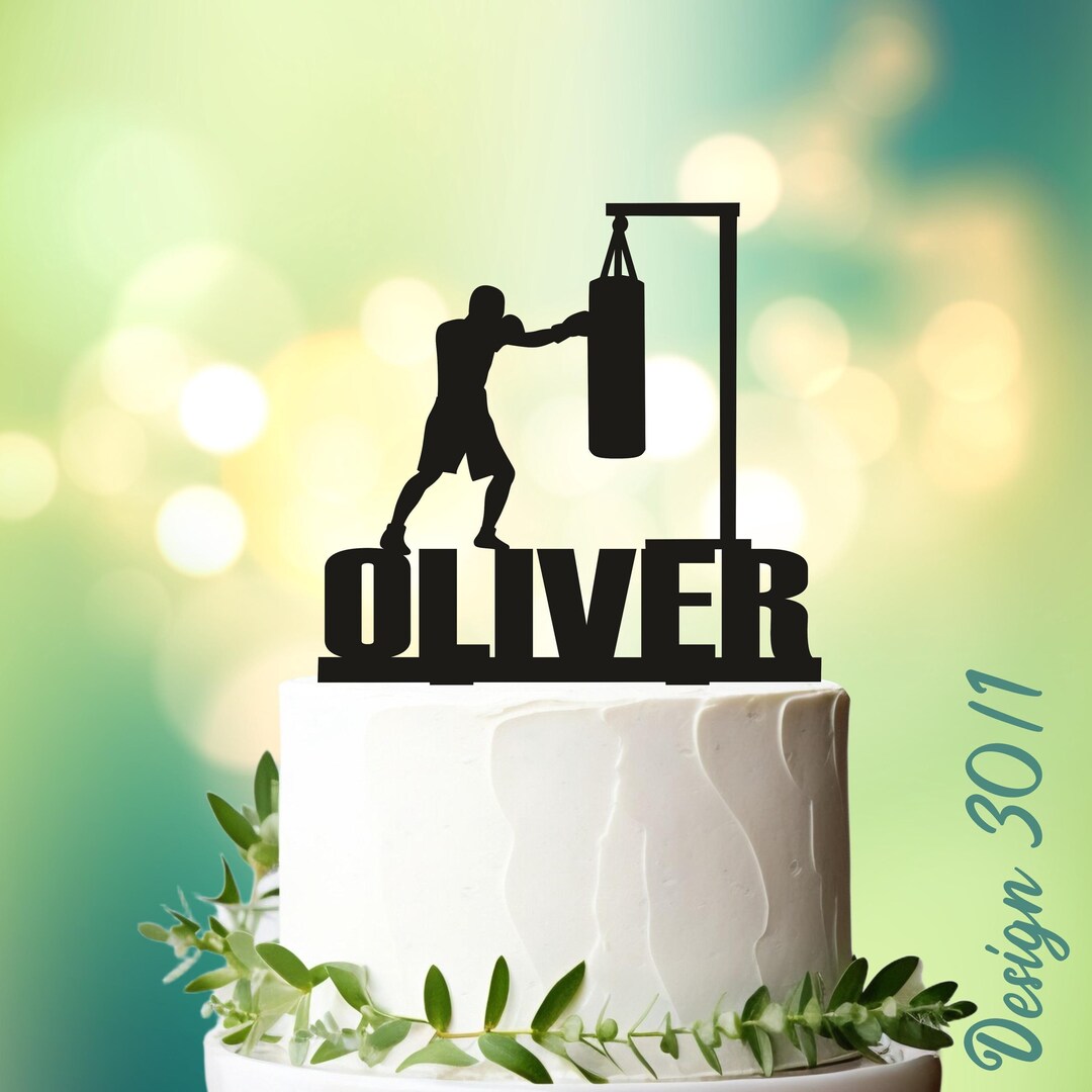 Boxing Birthday Cake Topper, Male Boxer Cake Topper, Boxer Decor, Male ...