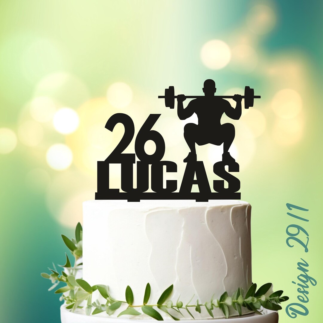 Weightlifting Cake Topper, Fitness Gym Cake Topper, Exercise Cake ...