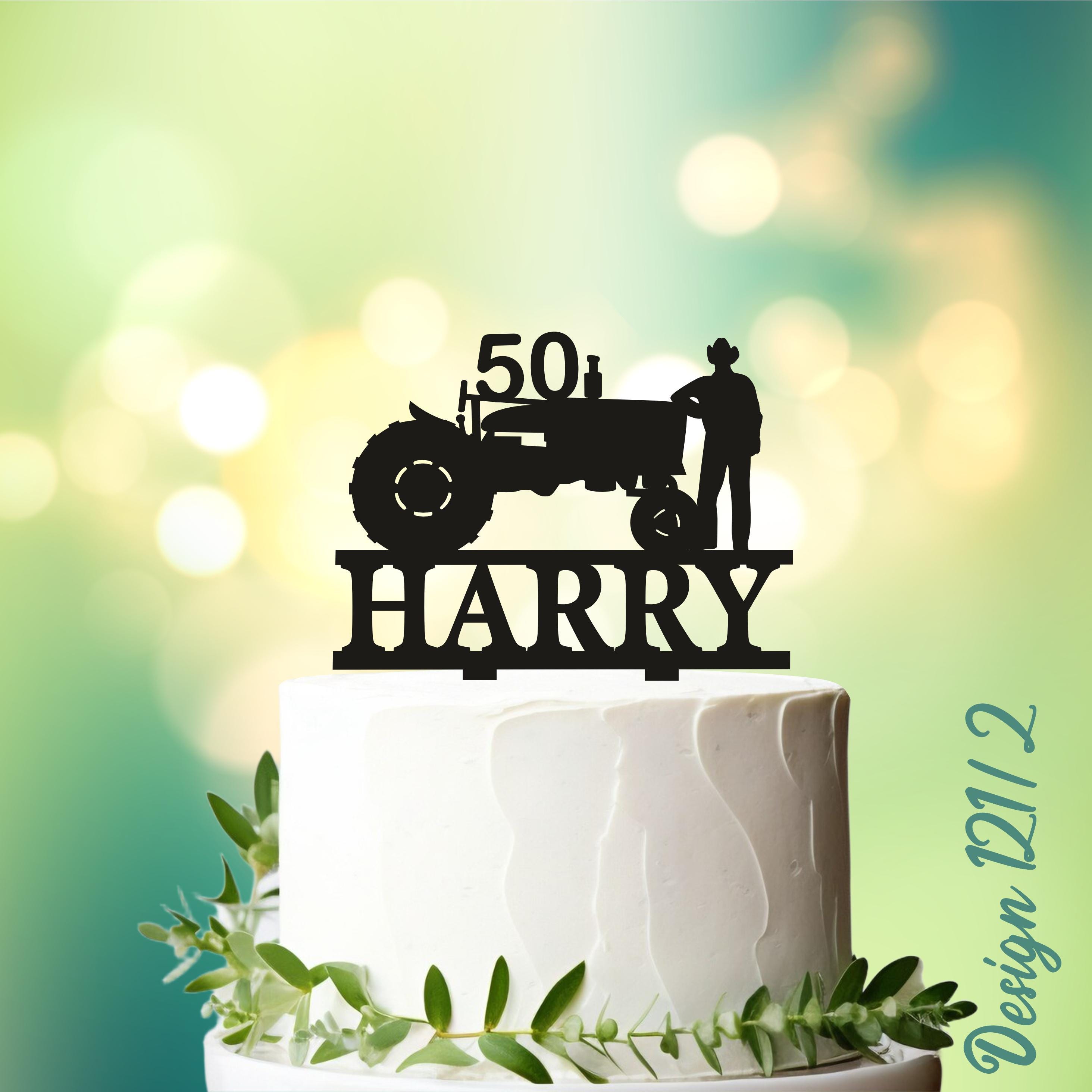 Tractor Birthday Cake Topper, Farmer Cake Topper, Tractor Driver Cake ...