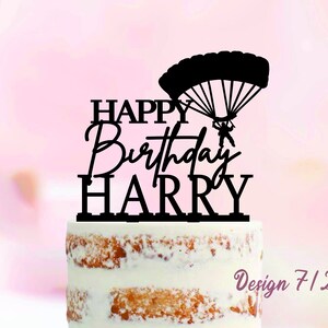 Parachuting Birthday Cake Topper, Parachute Cake Topper, Skydiver Cake ...