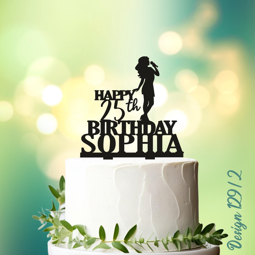Singer Birthday Cake Topper, Karaoke Birthday Topper, Music Birthday ...