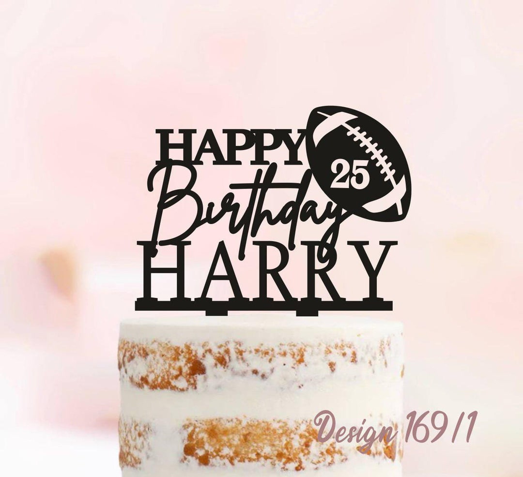 Custom Football Cake Topper, Shaker Cake Topper, Football Birthday Cake ...