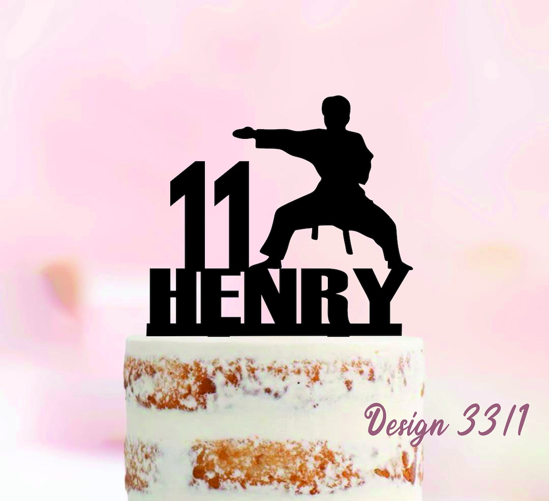 Male Karate Cake Topper, Martial Arts Cake Topper, Kicking Cake Topper ...