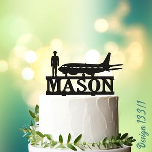 Airplane Cake Topper, Travel Cake Topper, Aviation Cake Topper, Pilot ...