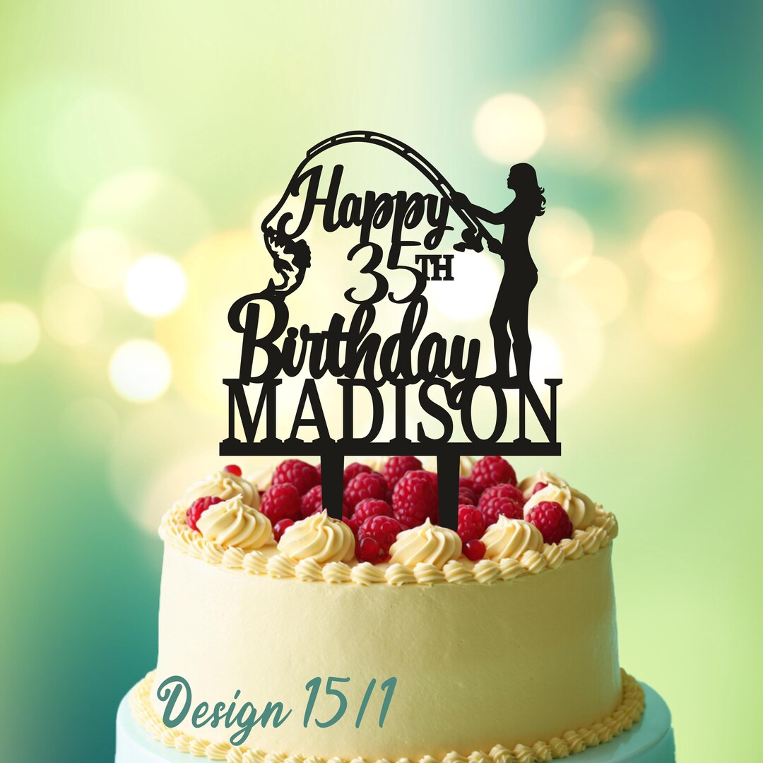Fishing Birthday Cake Topper, Fisherman Cake Topper, Boating, Bass ...