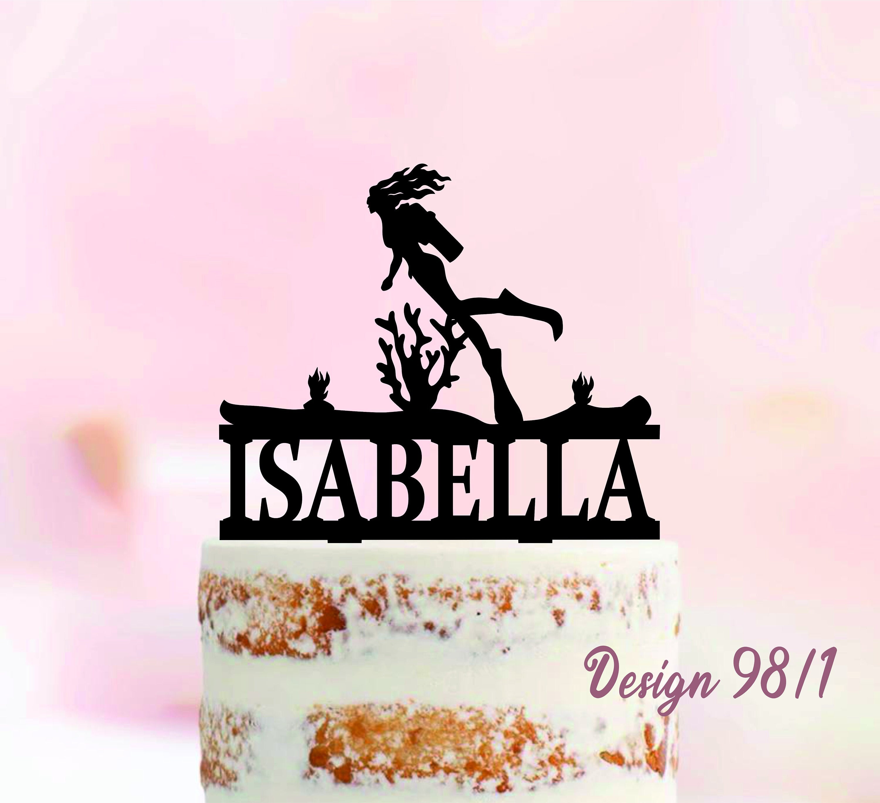 Scuba Diving Cake Topper Swimming Cake Topper Diving - Etsy