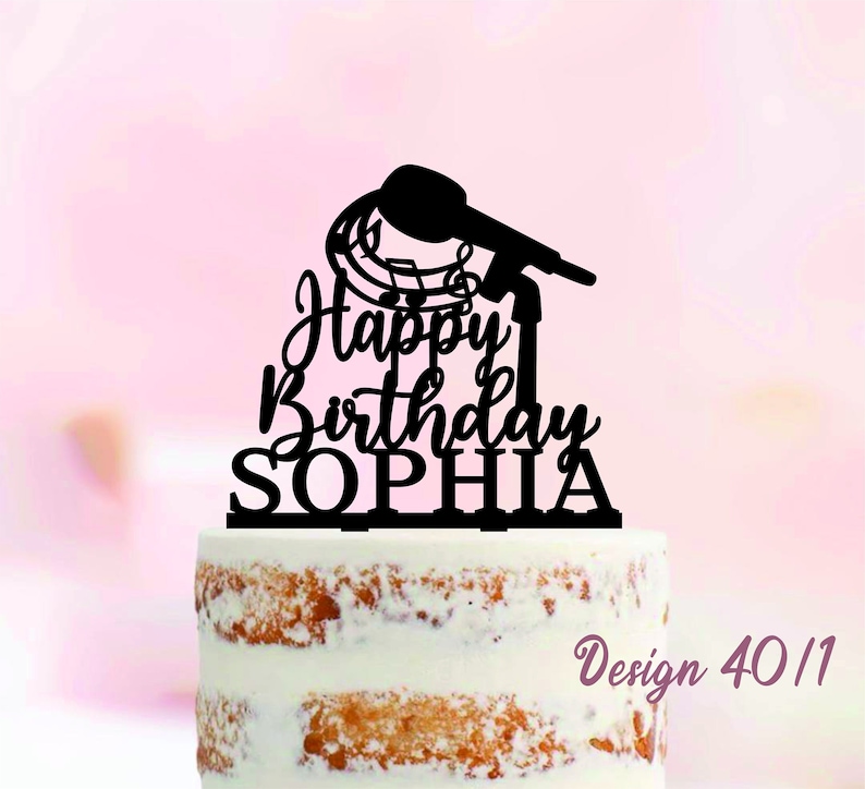 Microphone Cake Topper Karaoke Cake Topper Music Birthday - Etsy