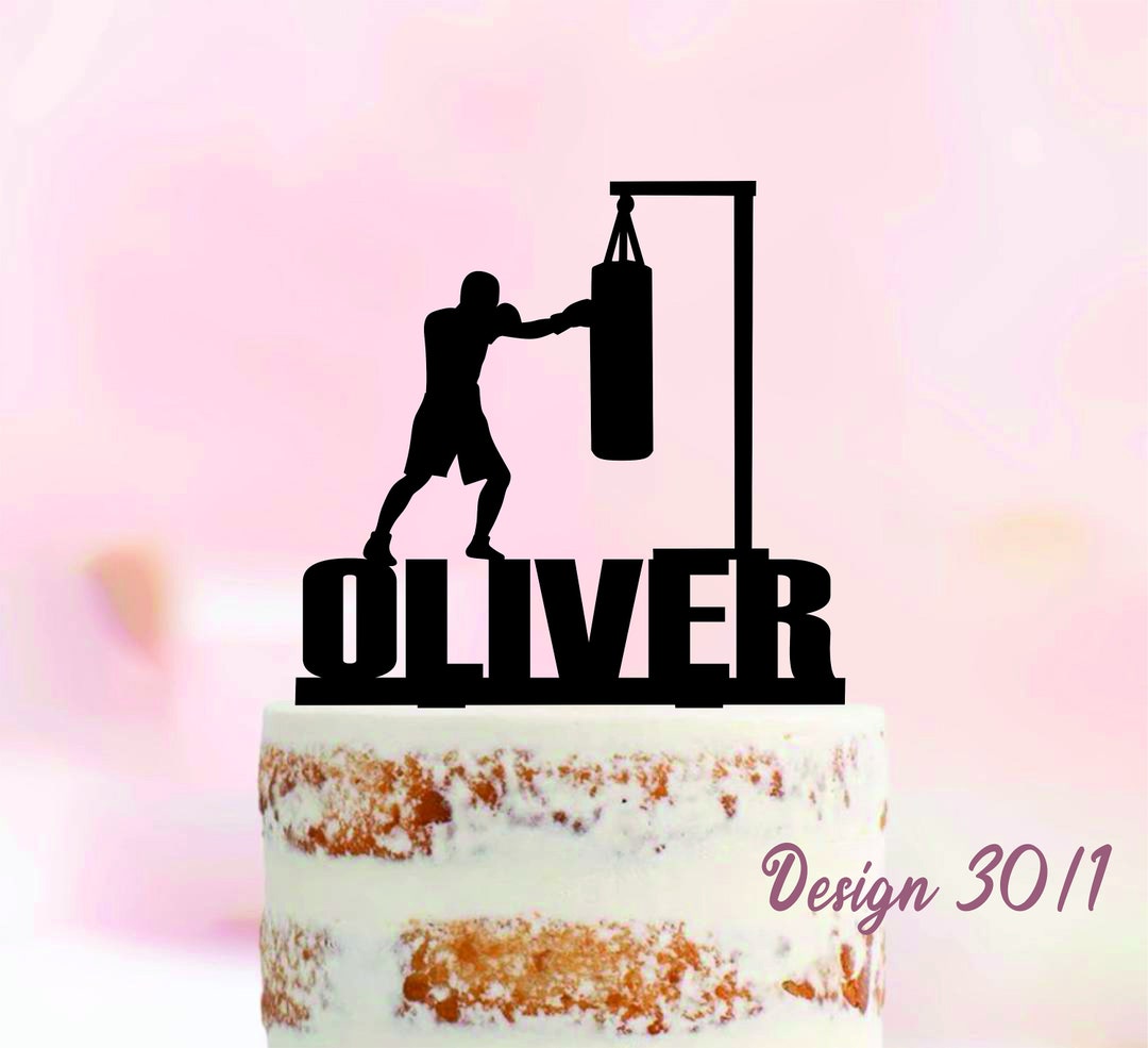 Boxing Birthday Cake Topper, Male Boxer Cake Topper, Boxer Decor, Male ...