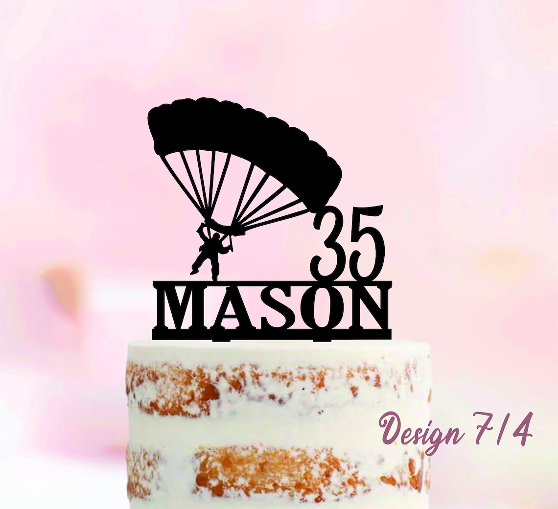 Parachuting Birthday Cake Topper Parachute Cake Topper - Etsy
