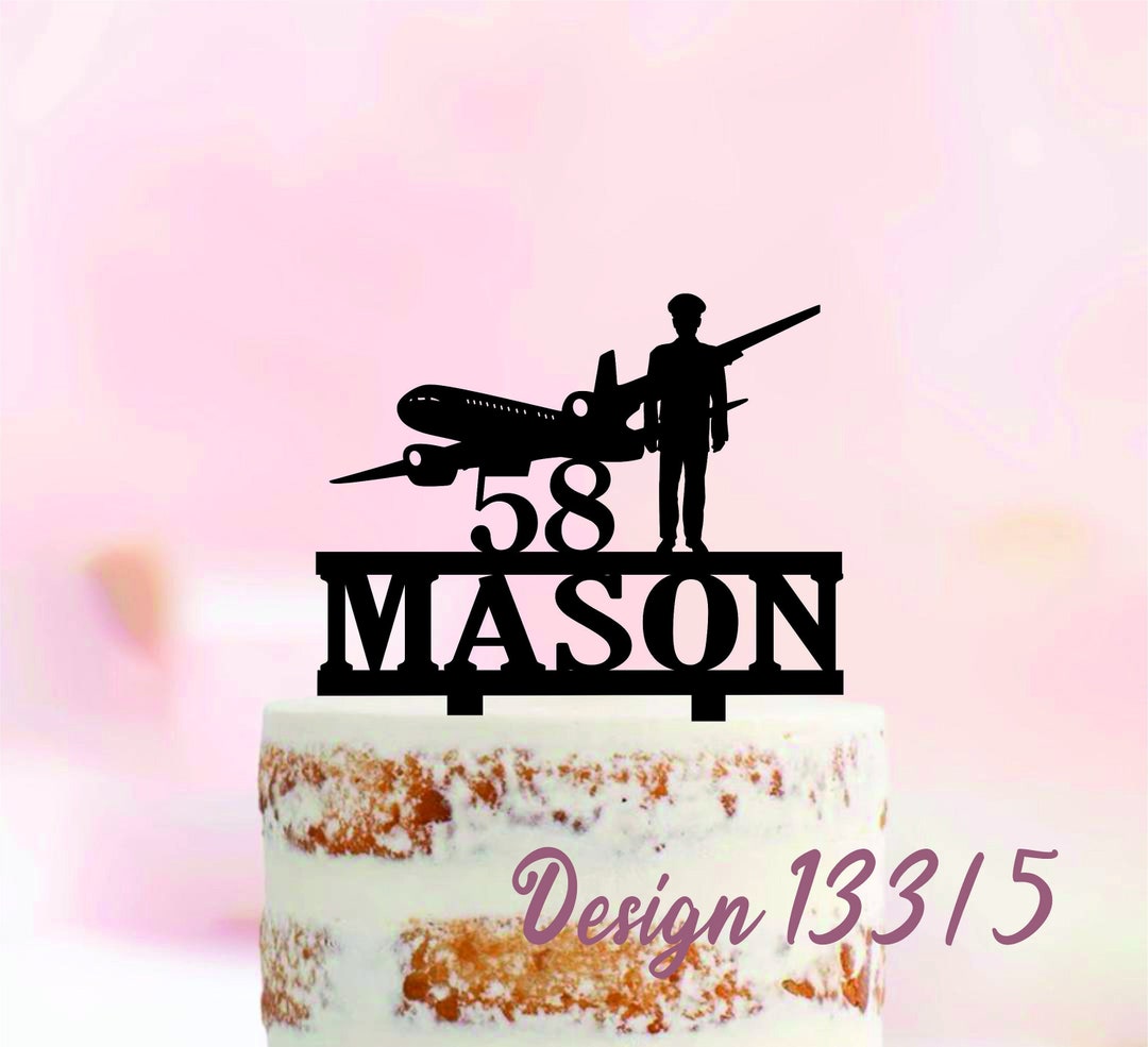 Airplane Cake Topper, Travel Cake Topper, Aviation Cake Topper, Pilot ...