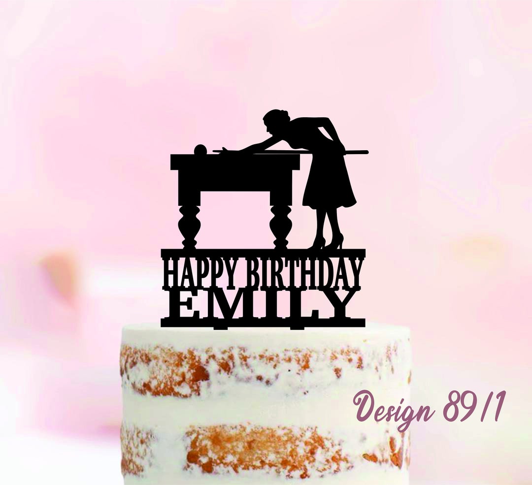 Billiards Birthday Cake Topper, Billiards & Snooker Table Cake Topper ...