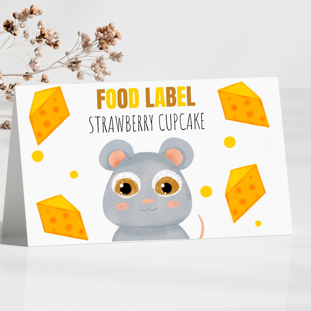 Editable Mouse Food Tent Template, Printable Buffet Card, Customizable ...