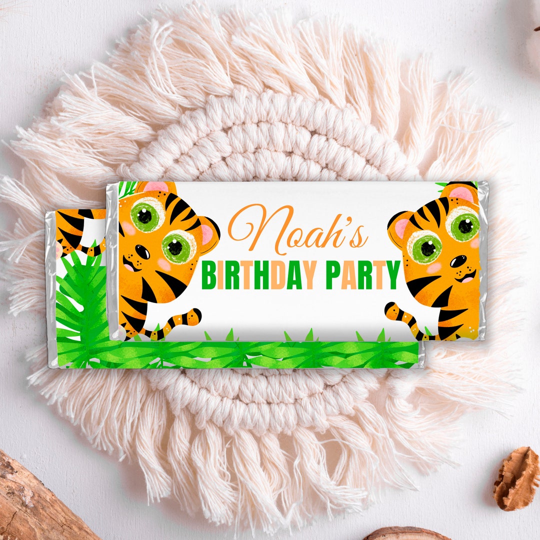 Editable Tiger Chocolate Bar Wrapper Template, Printable Safari Jungle ...