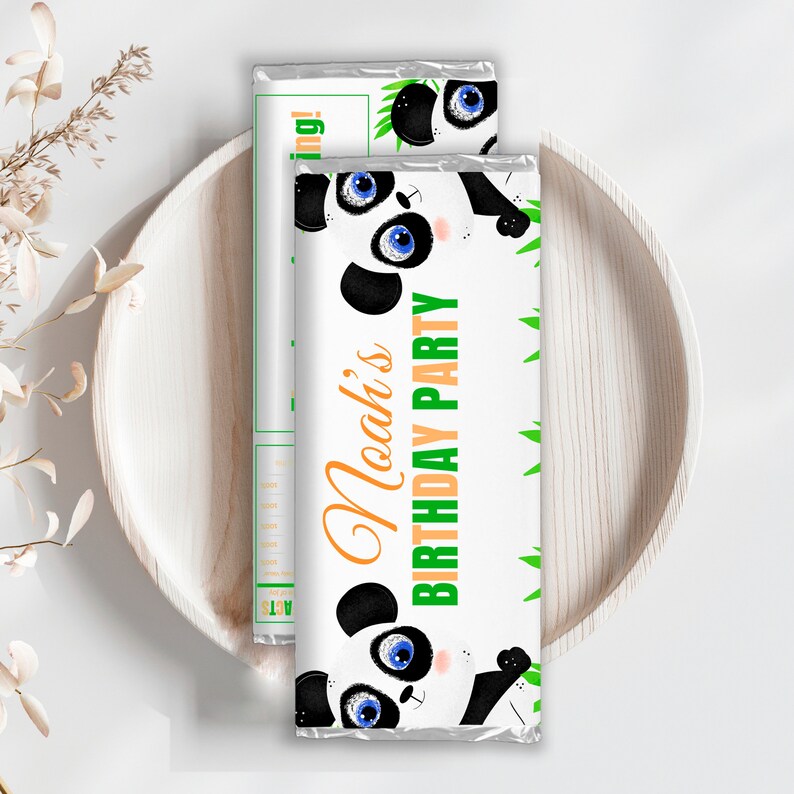Editable Panda Chocolate Bar Wrapper Template, Printable Zoo Candy Wrap ...