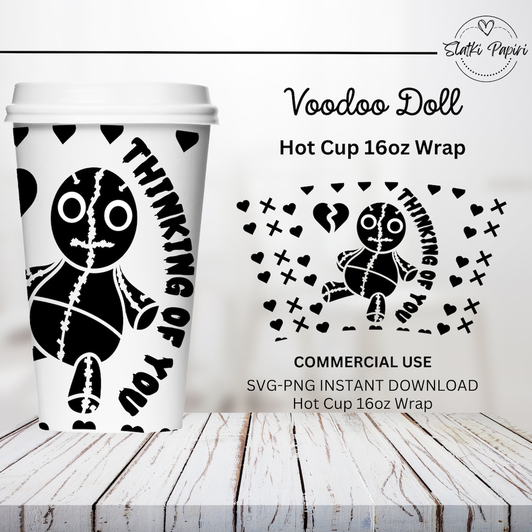 Voodoo Doll 16oz Hot Cup Wrap SVG PNG Dark Magic Craft Cup - Etsy