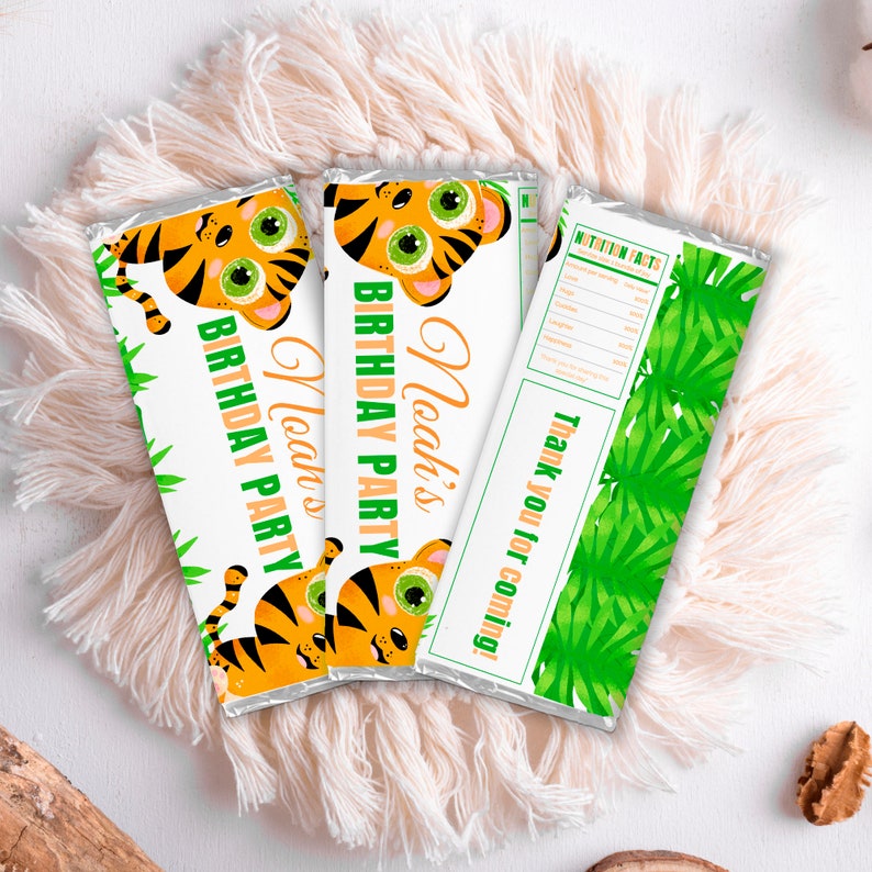 Editable Tiger Chocolate Bar Wrapper Template, Printable Safari Jungle ...