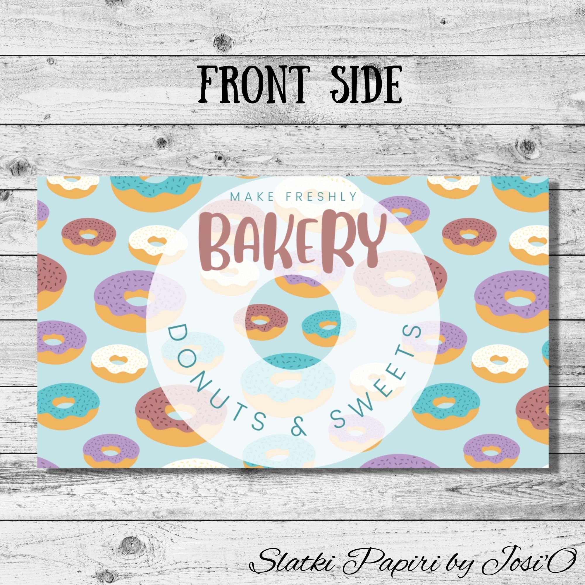 EDITABLE Bakery Business Card Template, Pastry Shop Card, Contact Info ...