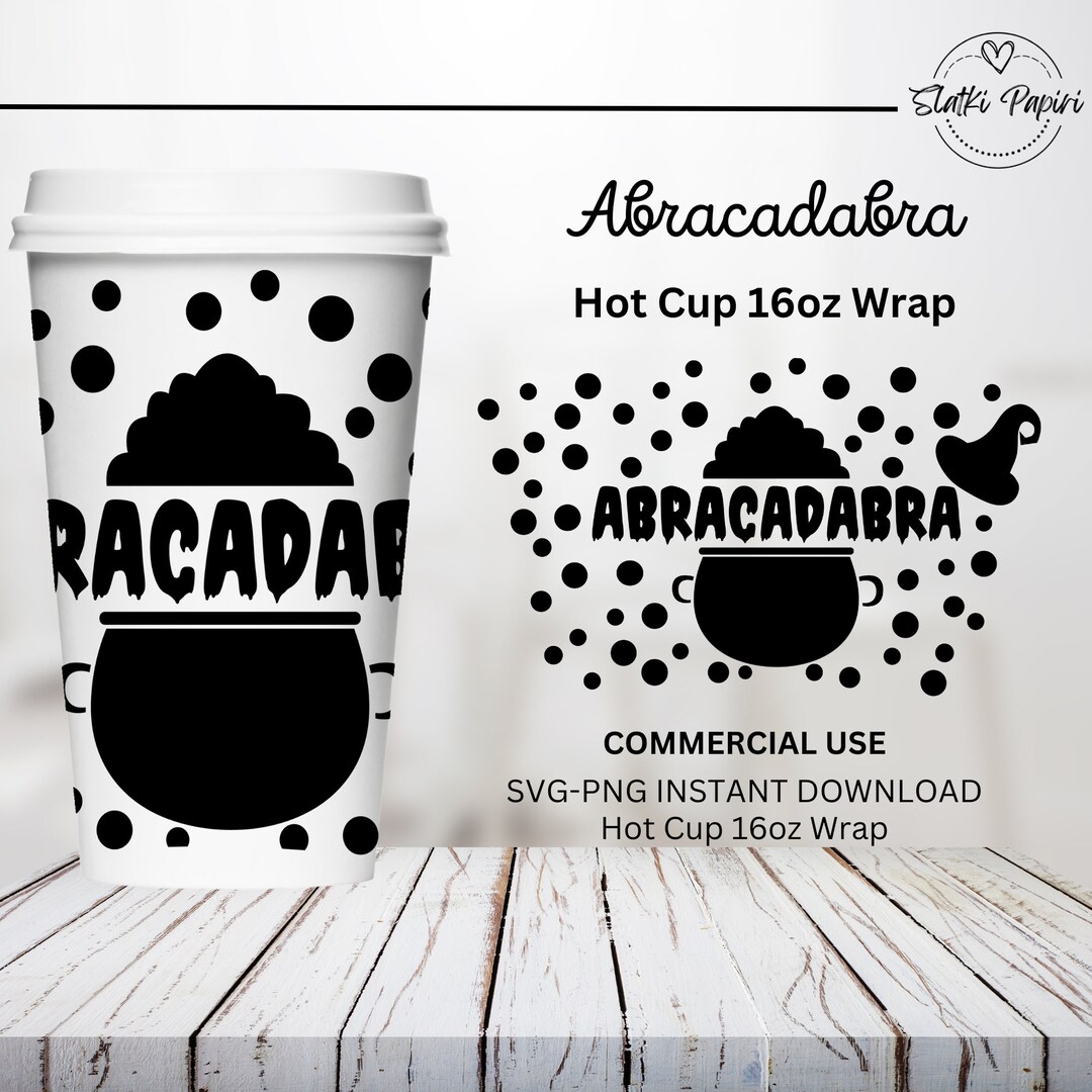 Halloween Abracadabra Hot Cup Wrap: Spooky Witch Decal (SVG/PNG Digital ...