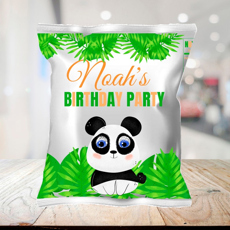Editable Panda Chip Bag Labels, Printable Zoo Jungle Party Favor ...