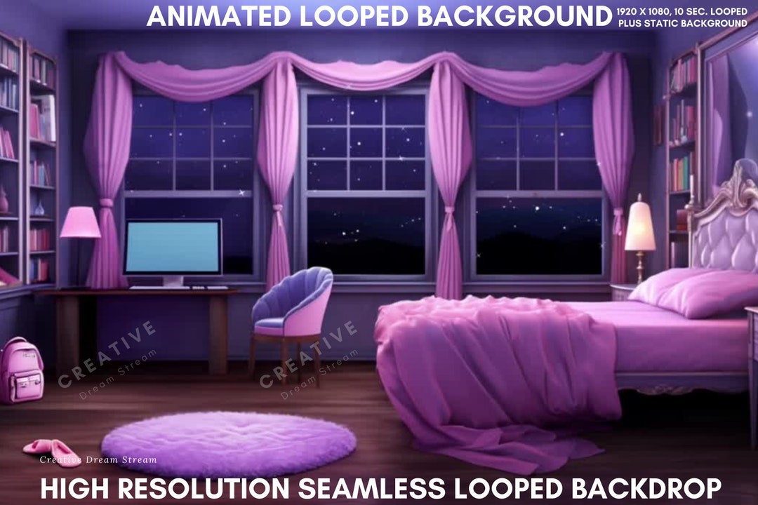 Sparkle Dream Animated Bedroom Scene - Background for Your Streams ...