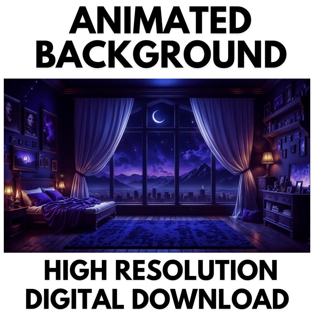 Animated Background - Celestial Night Time Bedroom Scene - Twitch ...