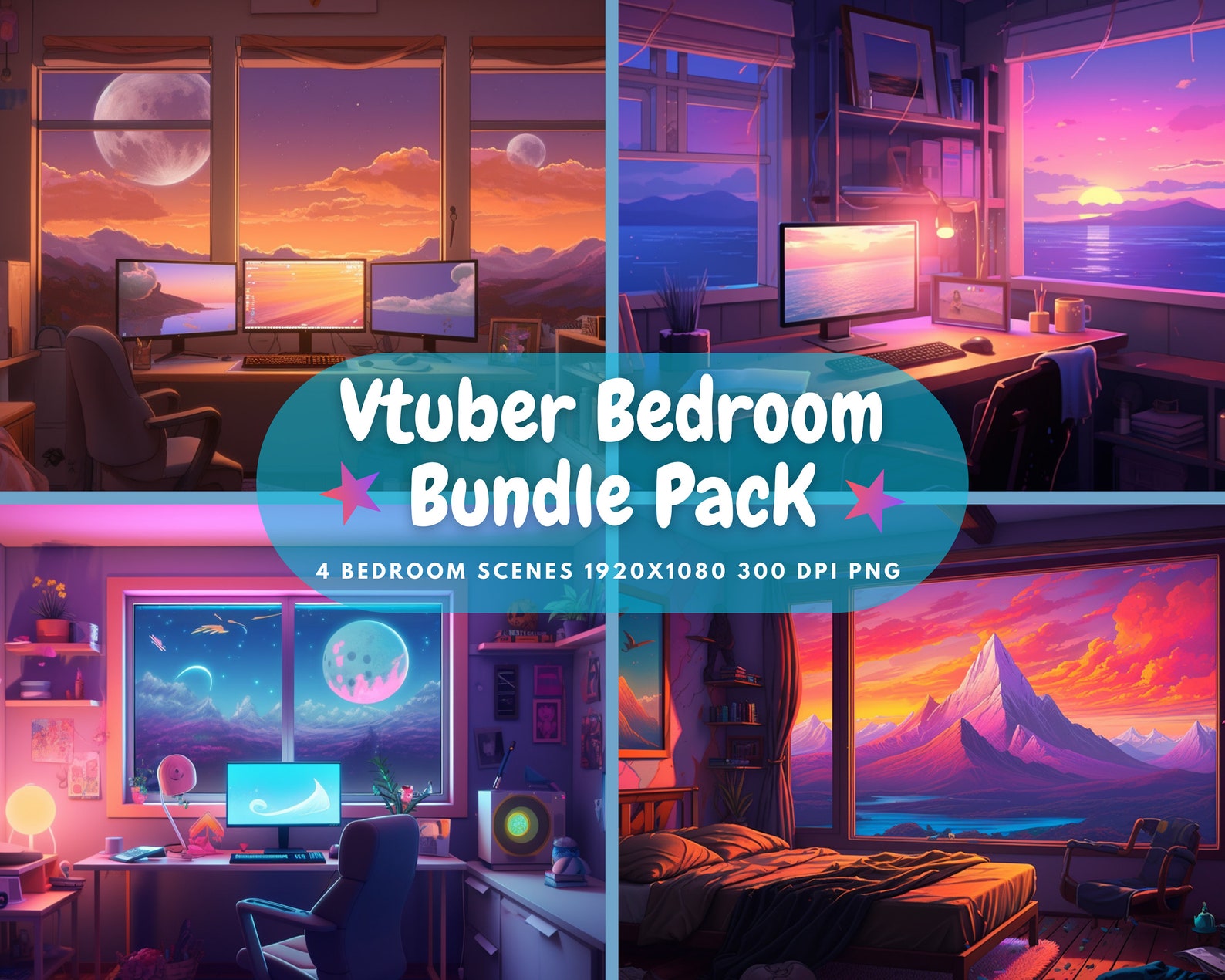 Vtuber Cozy Lofi Bedroom Scene Backdrop for Twitch Rooms - Etsy