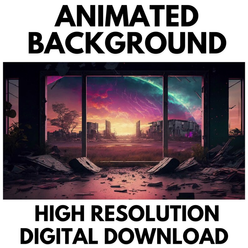 Animated Background Dystopian Post Apocalyptic Themed Backdrop for Your ...