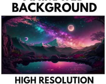 Animated Background Galaxy Scene - Space Theme Digital Art - Mountain ...