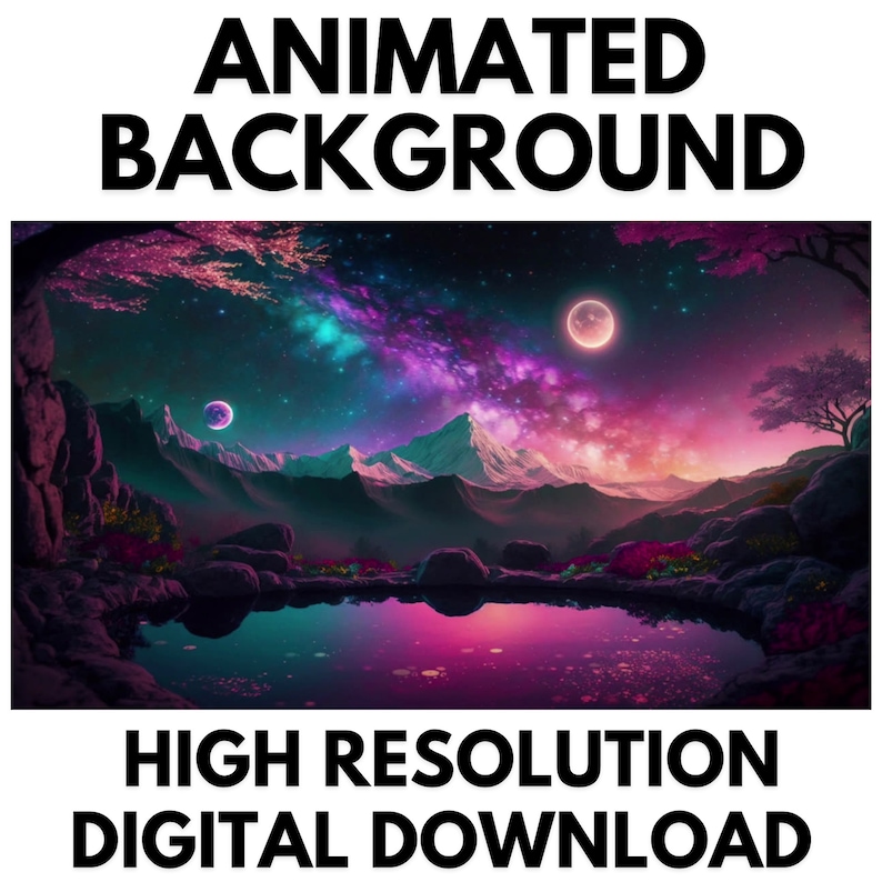 Animated Background Purple Galaxy Scene - Space Theme Digital Art ...
