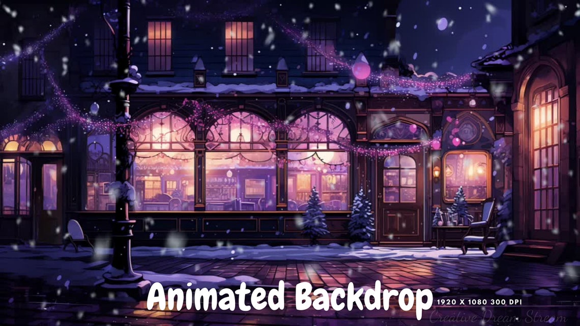 Animated Winter Background Snowing Backdrop Vtuber Twitch Wintery ...
