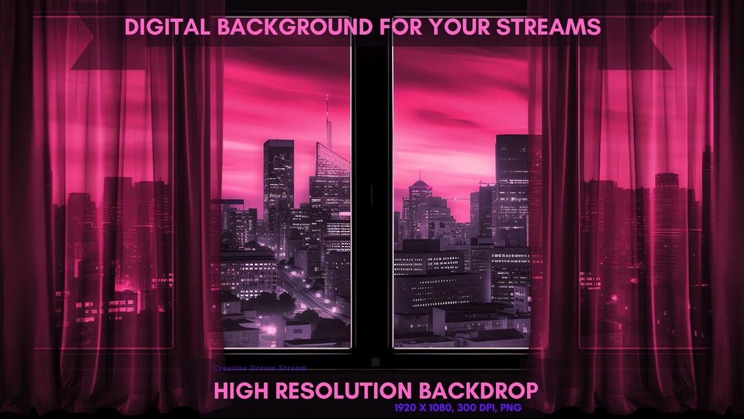 Vtuber Backdrop Window Scenes | Bundle of 5 Twitch Streaming Digital ...