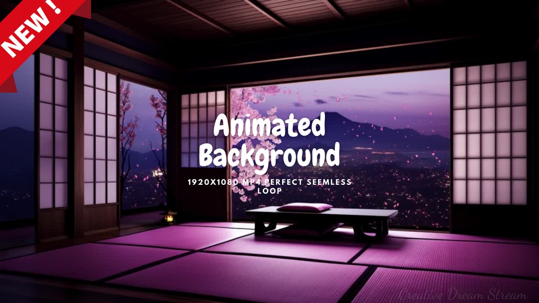 Animated Background Zen Sakura Room Tranquil Japan Streaming - Etsy