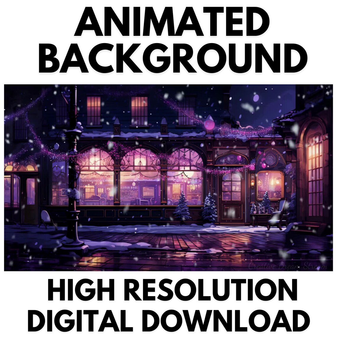 Animated Winter Background | Snowing Backdrop | Vtuber Twitch Wintery ...